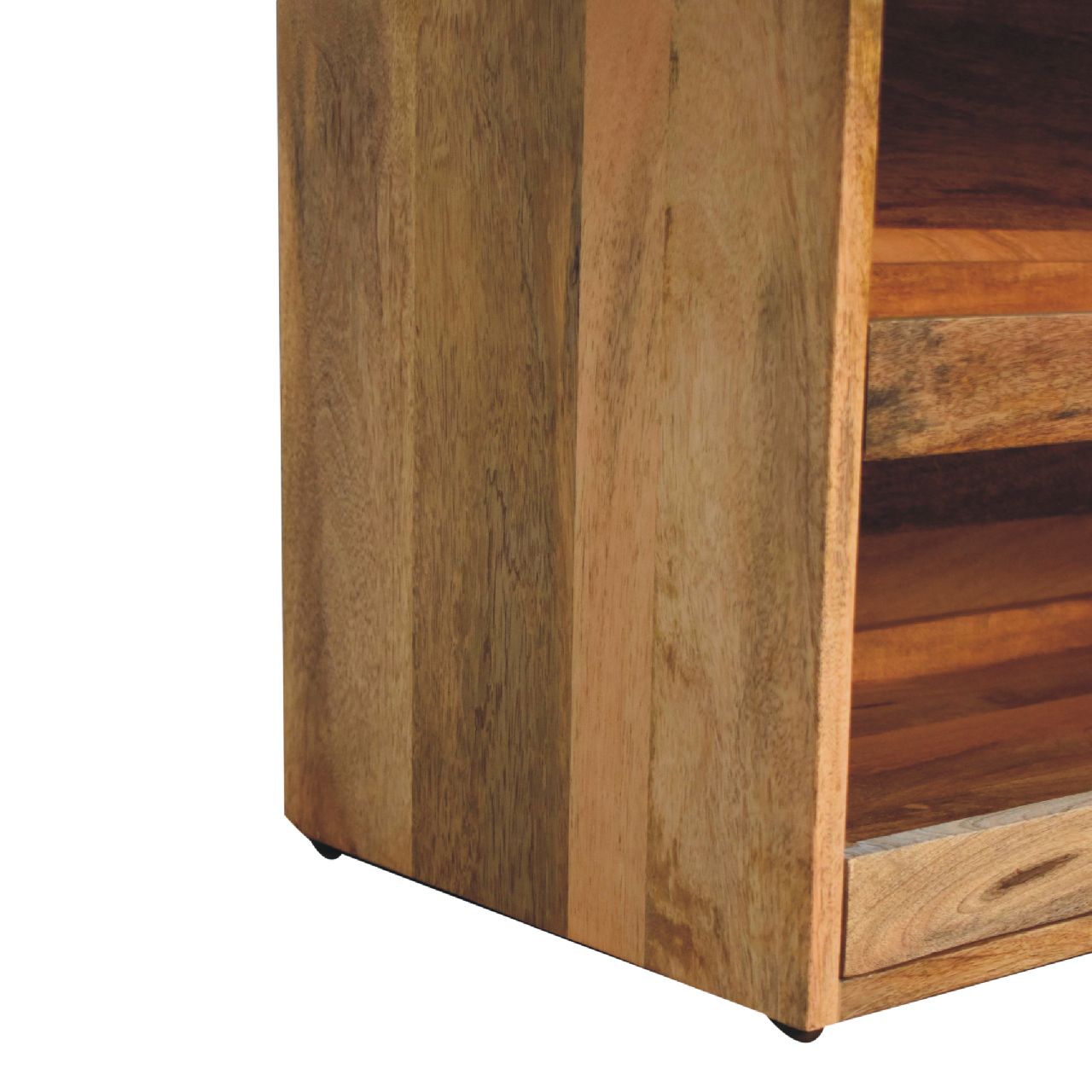 Buffalo Leather Storage Bench – Pull-Out Drawer Entryway Design