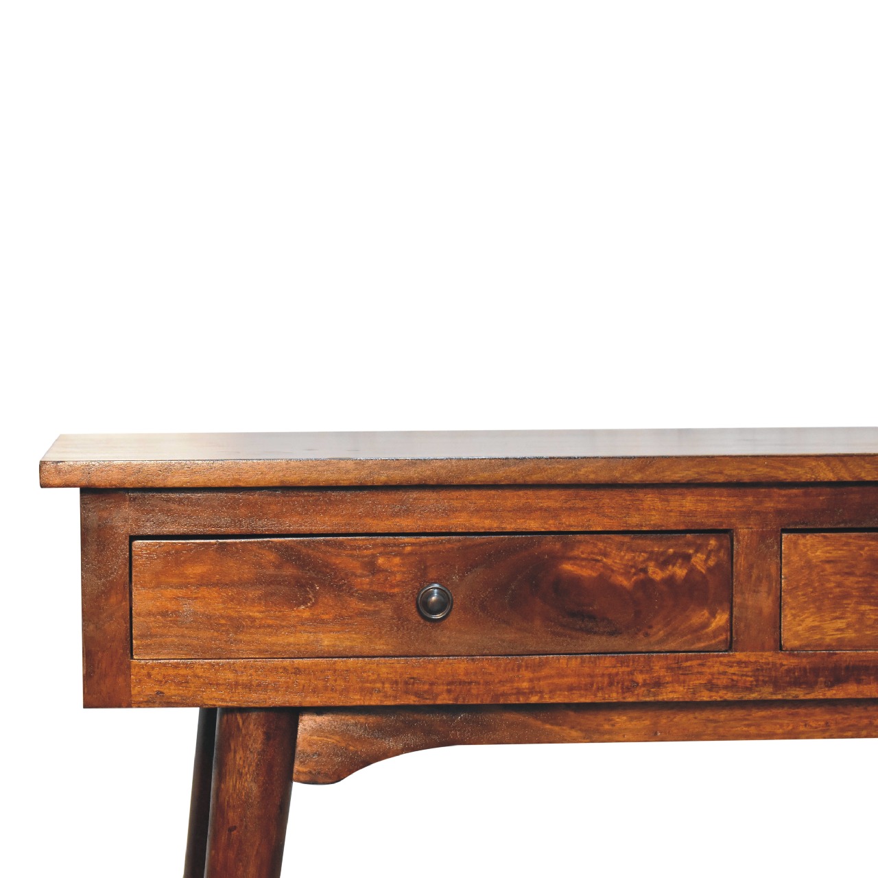 Chestnut Console Table – Scandi Legs & 2 Drawer Storage