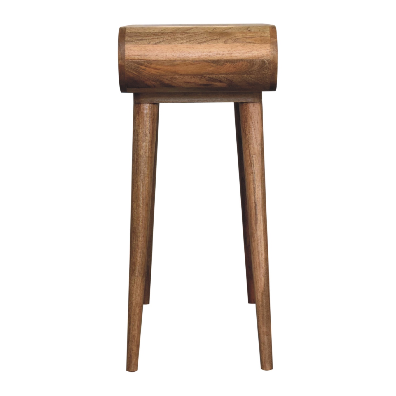 Oak Toned Mini Round Dressing Table – Nordic Foldable Mirror