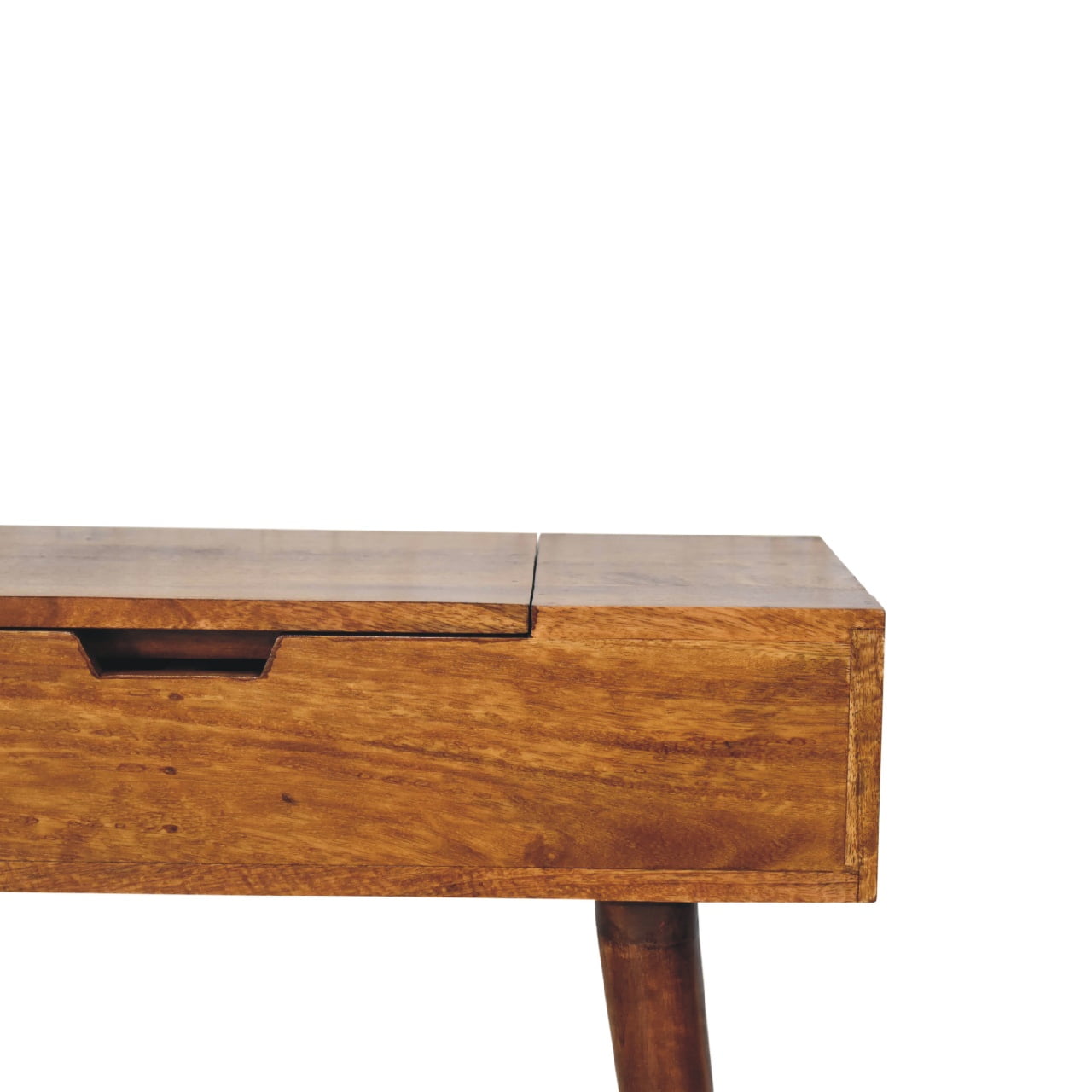 Chestnut Dressing Table – Nordic Design with Foldable Mirror